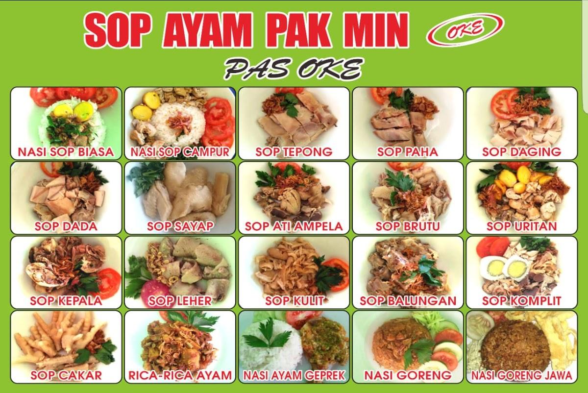 Menu at Sop Ayam Pak Min Pas Oke, Semarang