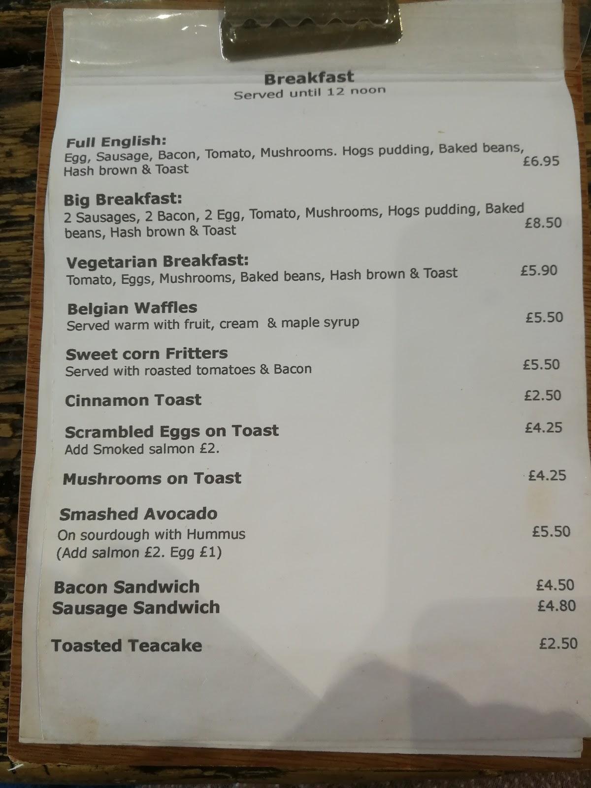 Menu at The Guard Room @Turnchapel Wharf cafe, Plymouth