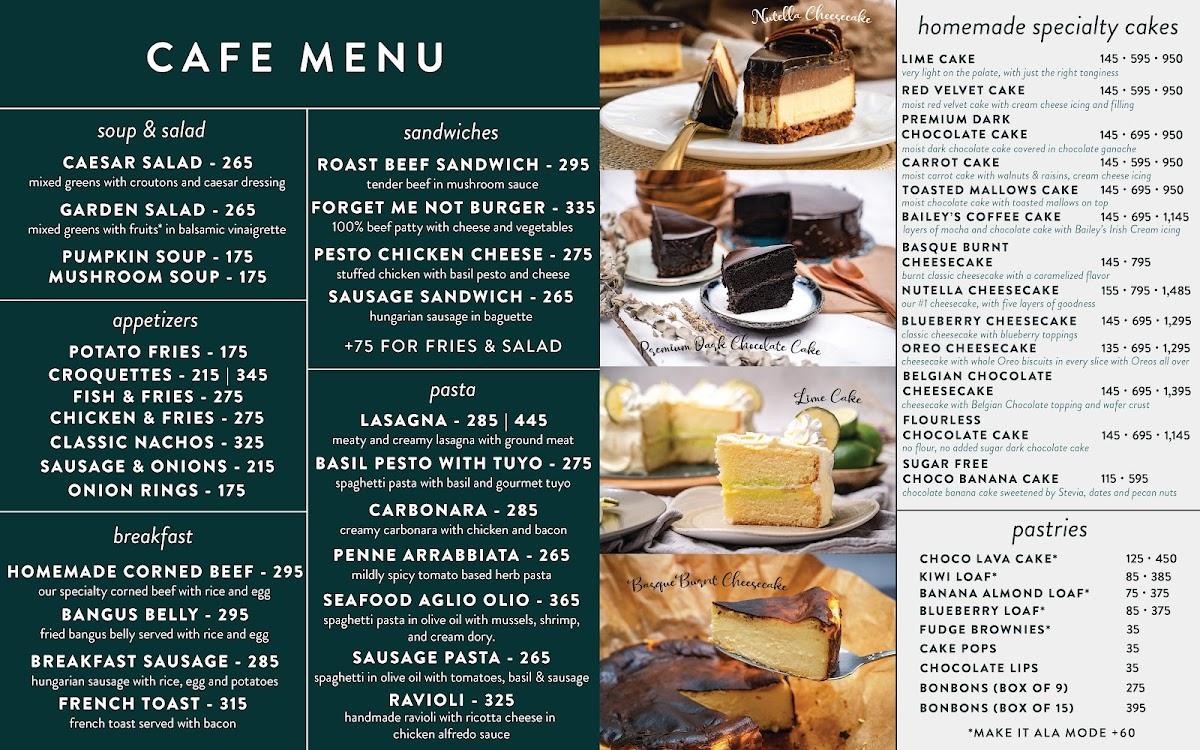 Menu at Cafe Perene, Ayala Malls Feliz, Pasig, Marilaque Infanta Highway