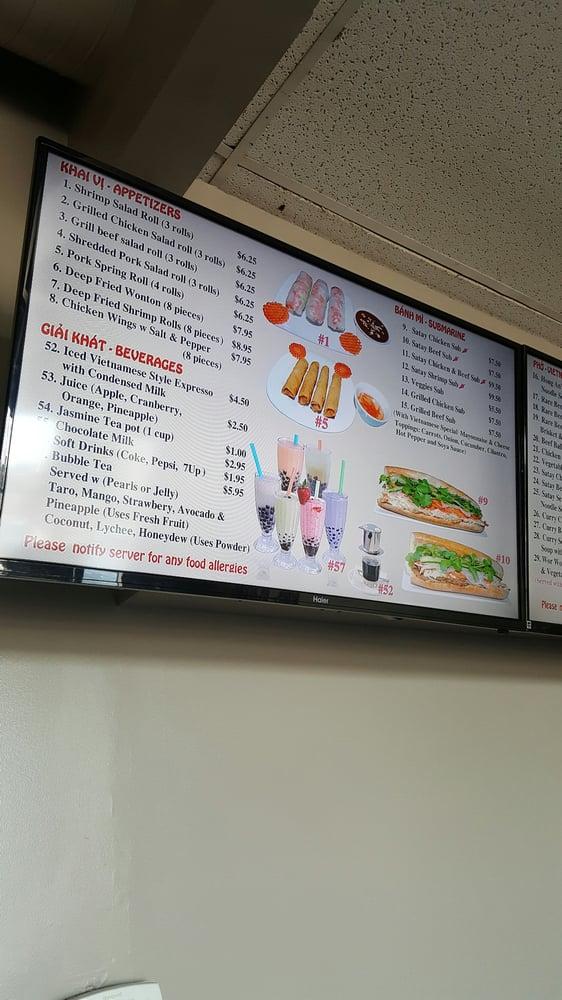 Menu at Hong An Vietnamese Cuisine restaurant, Calgary