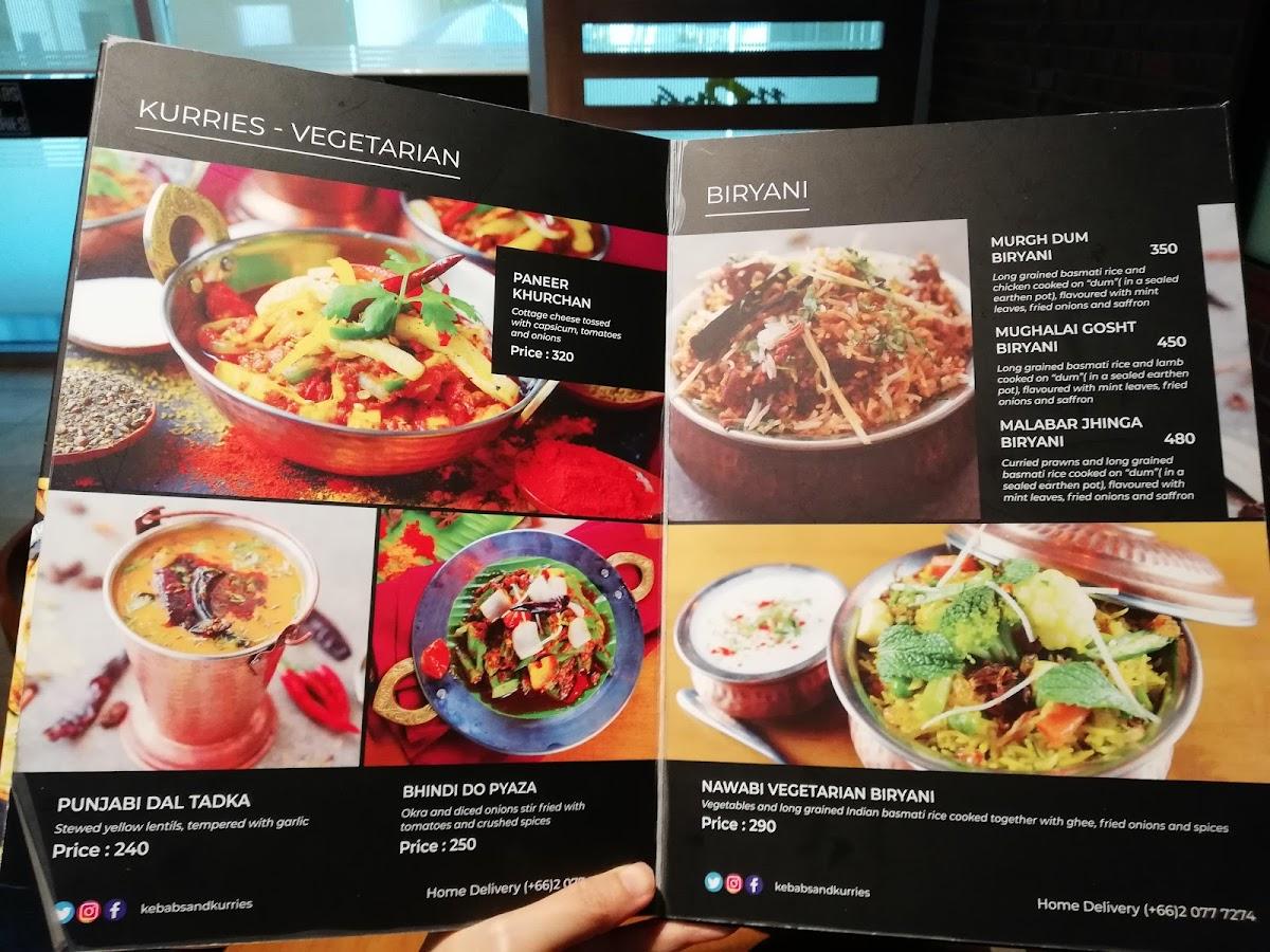 Menu at Kebabs & Kurries - Indian Restaurant Bar Sukhumvit, Bangkok