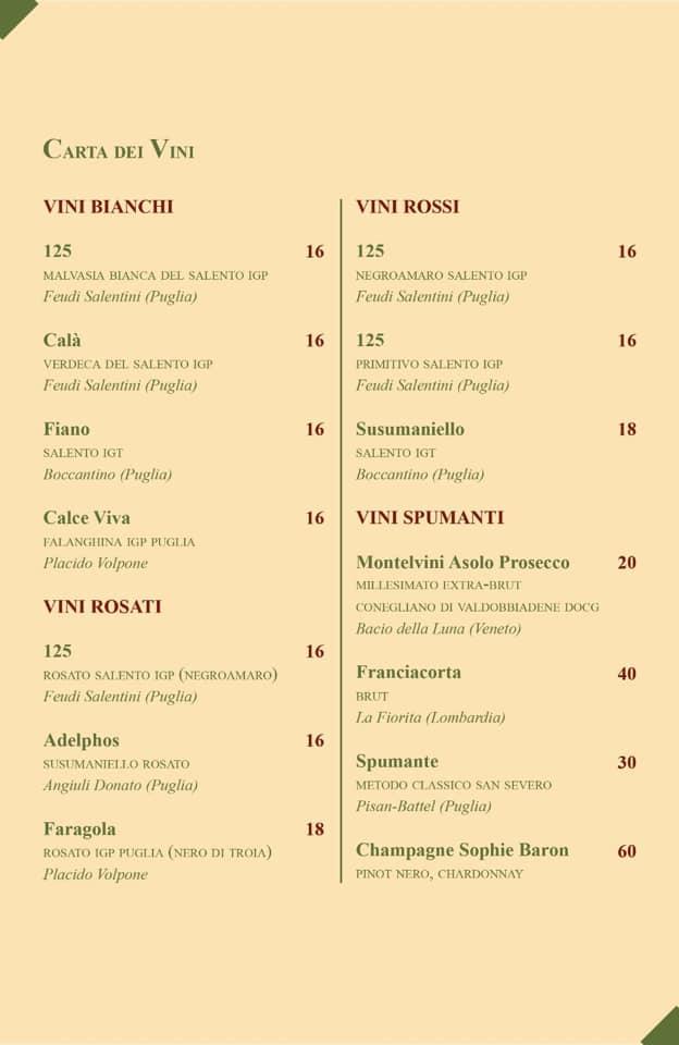 Menu at Mater Lab pub & bar, Tricase