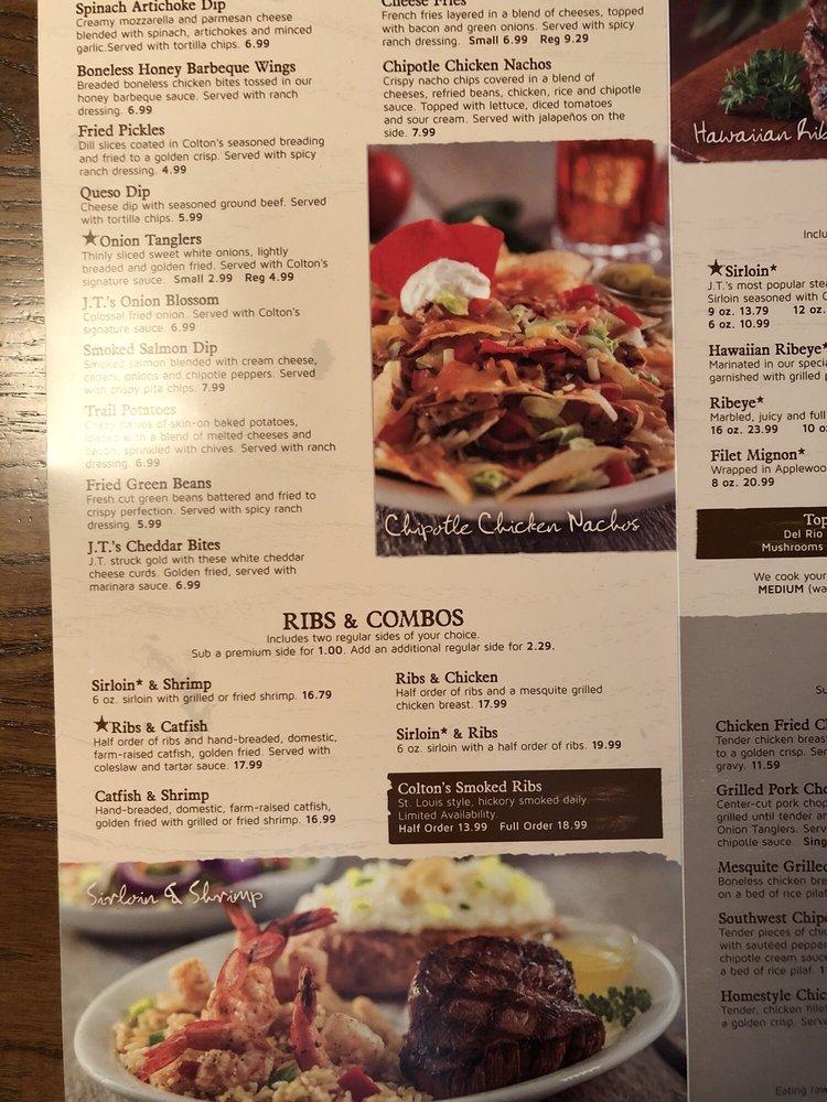 Menu at Colton's Steak House & Grill steakhouse, Mountain Home