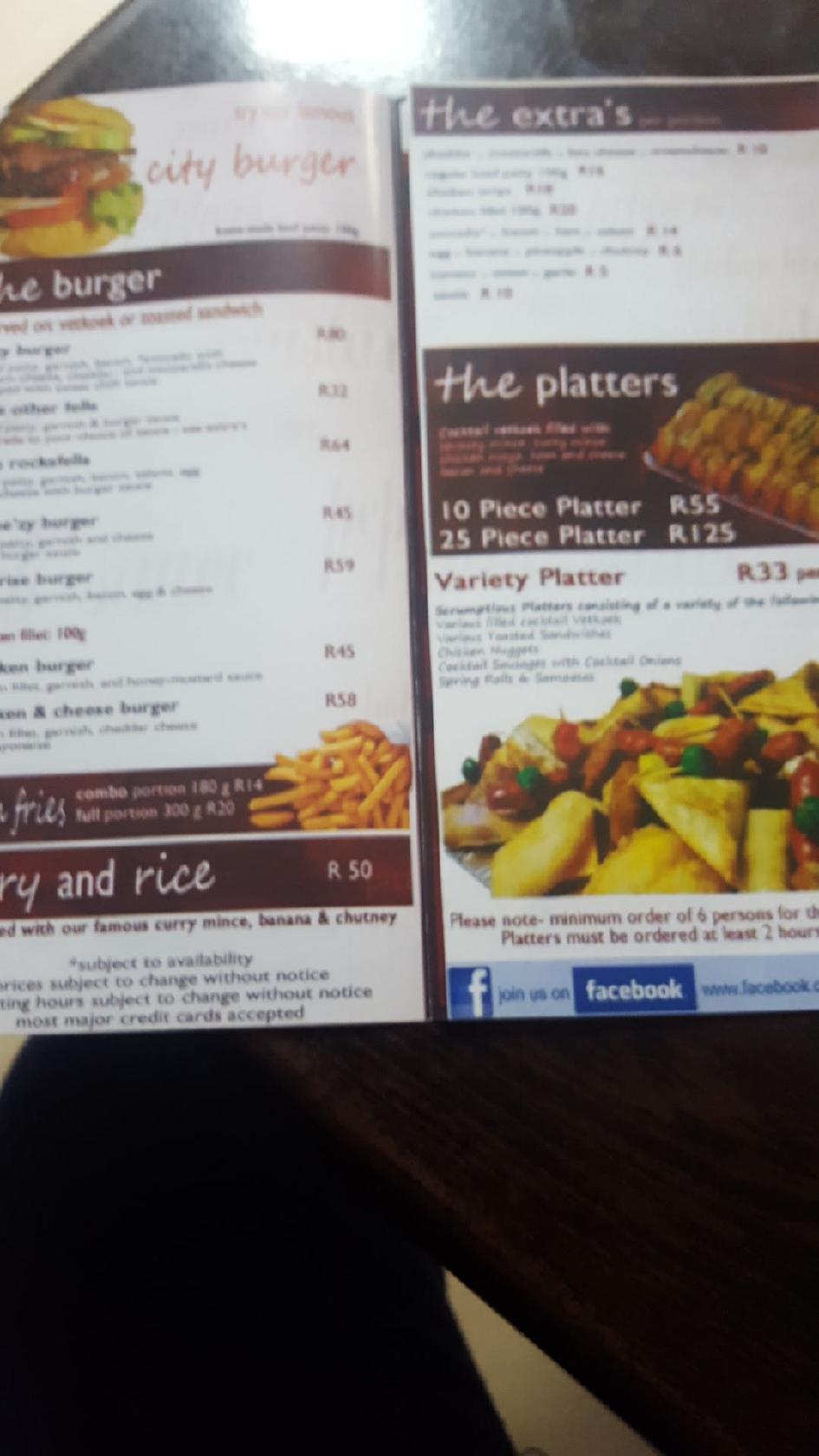 Menu at Fudgee'z Vetkoek Vanderbijlpark restaurant, Vanderbijlpark