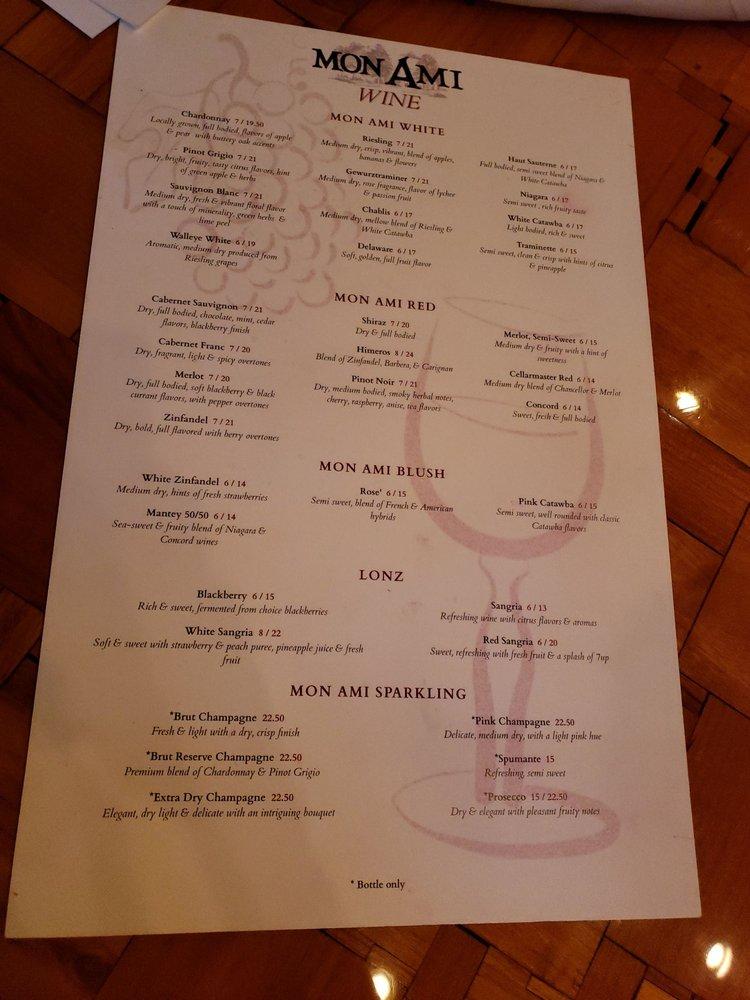 Menu at Gideon Owen Wine Company pub & bar, Lakeside Marblehead
