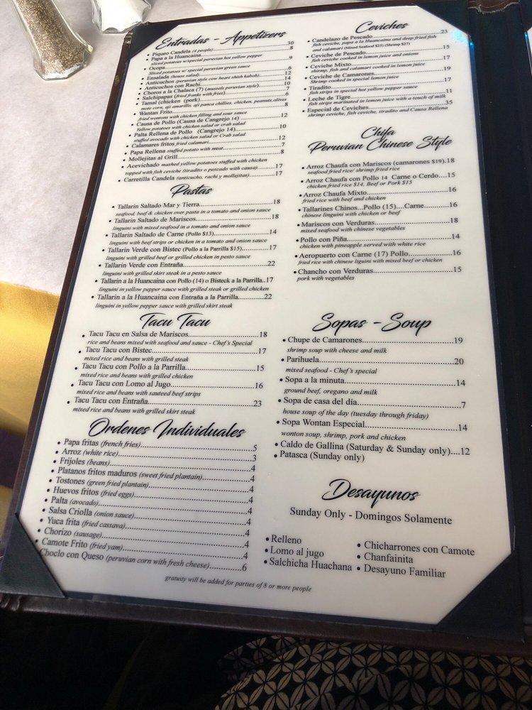 Menu at La Candela II restaurant, West Hempstead