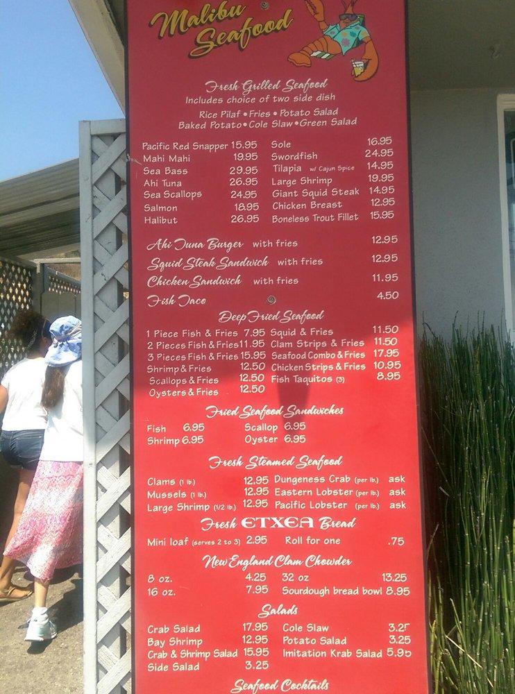 Menu at Malibu Seafood Fresh Fish Market & Patio Cafe, Malibu