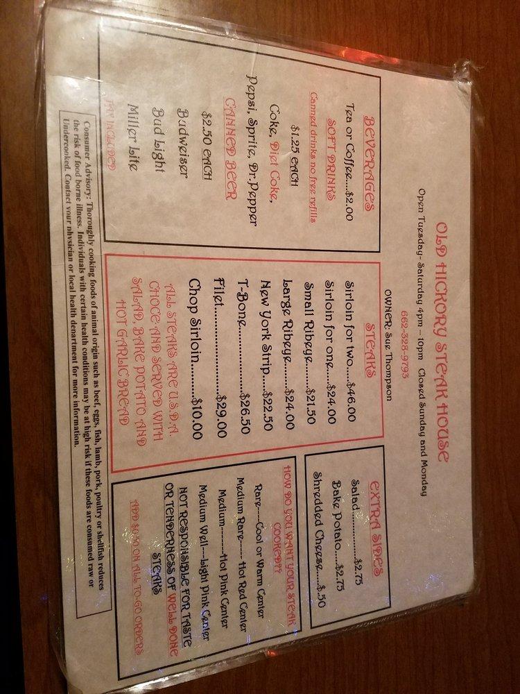 Menu at Old Hickory Steak House steakhouse, Columbus, Hwy 45 N