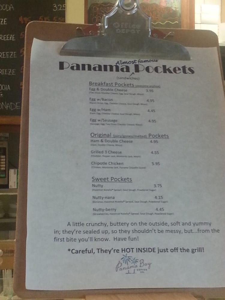 Menu at Panama Bay Coffee cafe, Oakland