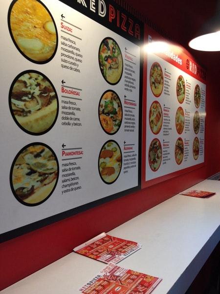 Menu at Net Pizza restaurant, Madrid, C. de Alcalá