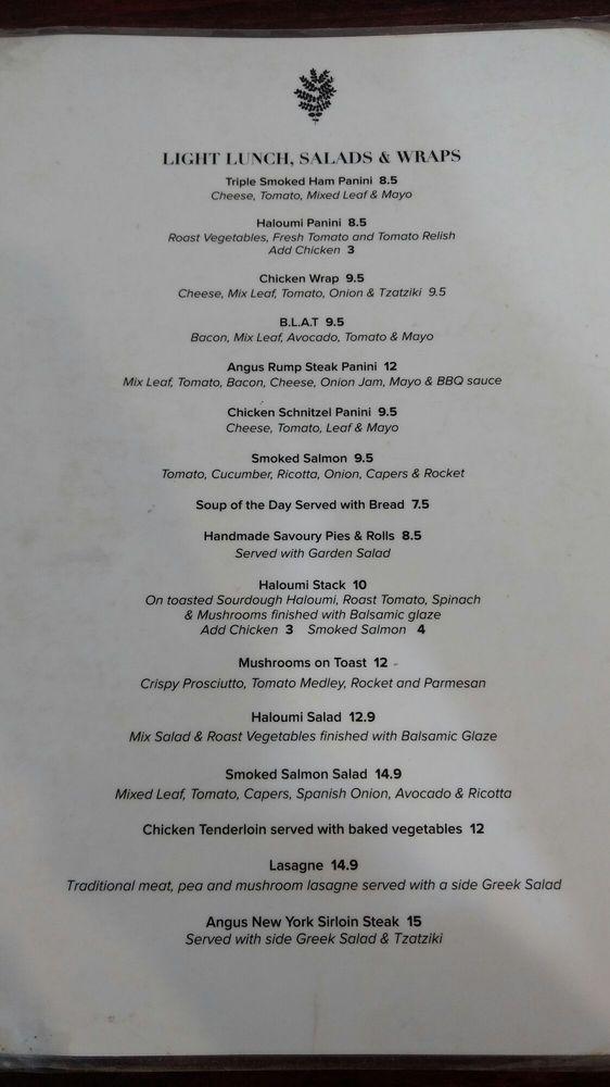 Menu at Babel restaurant, Brighton-Le-Sands