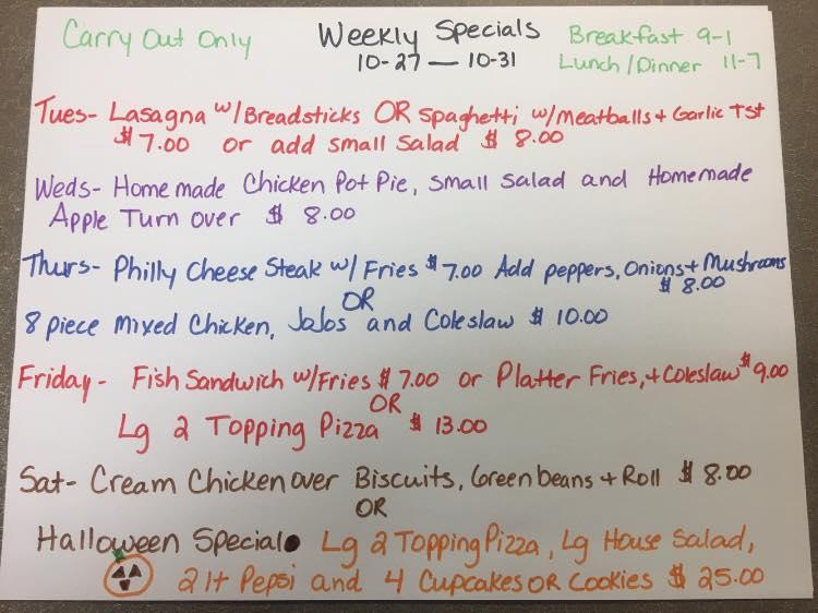 Menu at Contessa's On The Lake pizzeria, Chippewa Lake