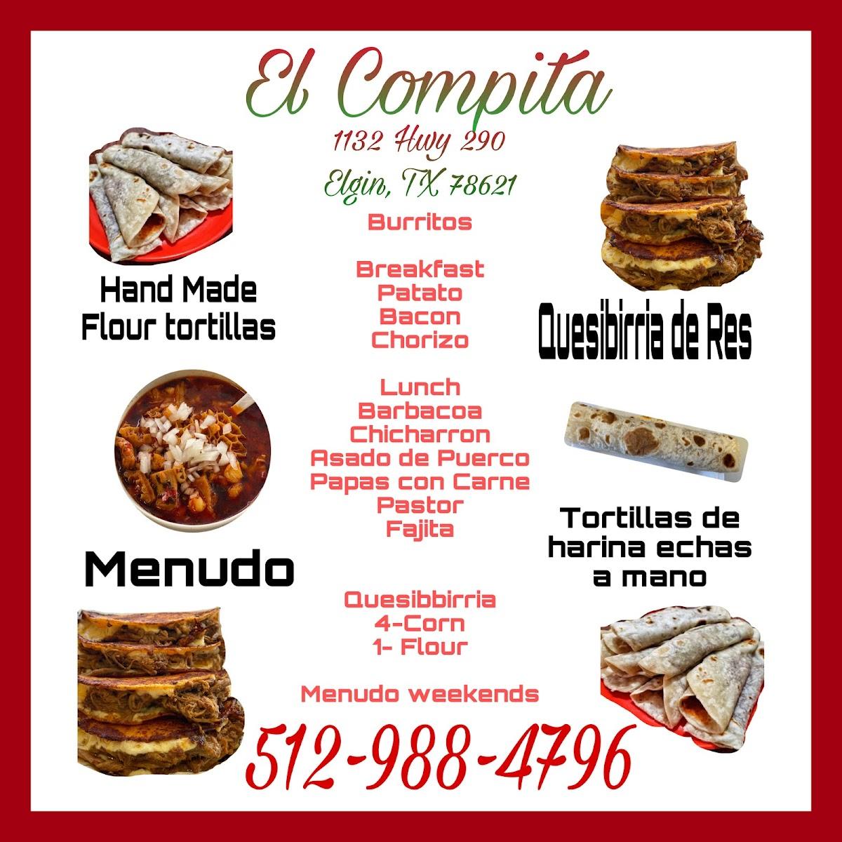 Menu at El Compita restaurant, Elgin