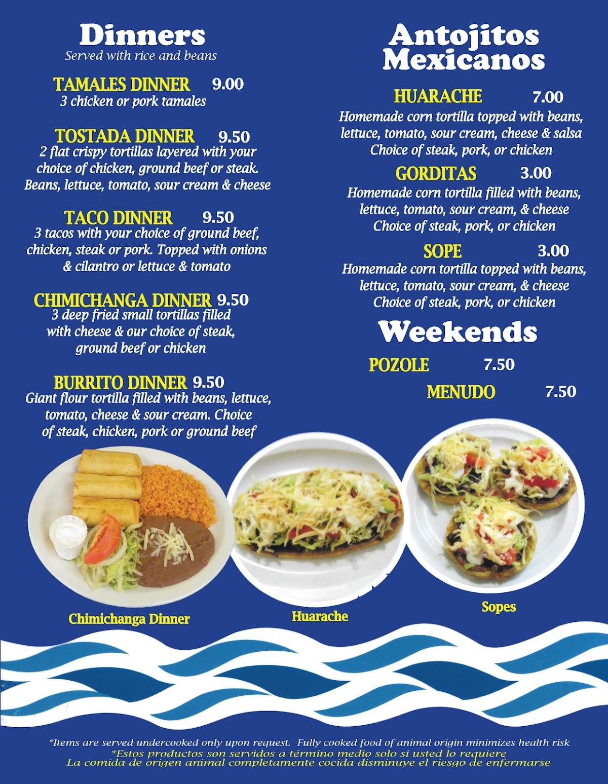 Menu at Las Brisa's pub & bar, Sheboygan