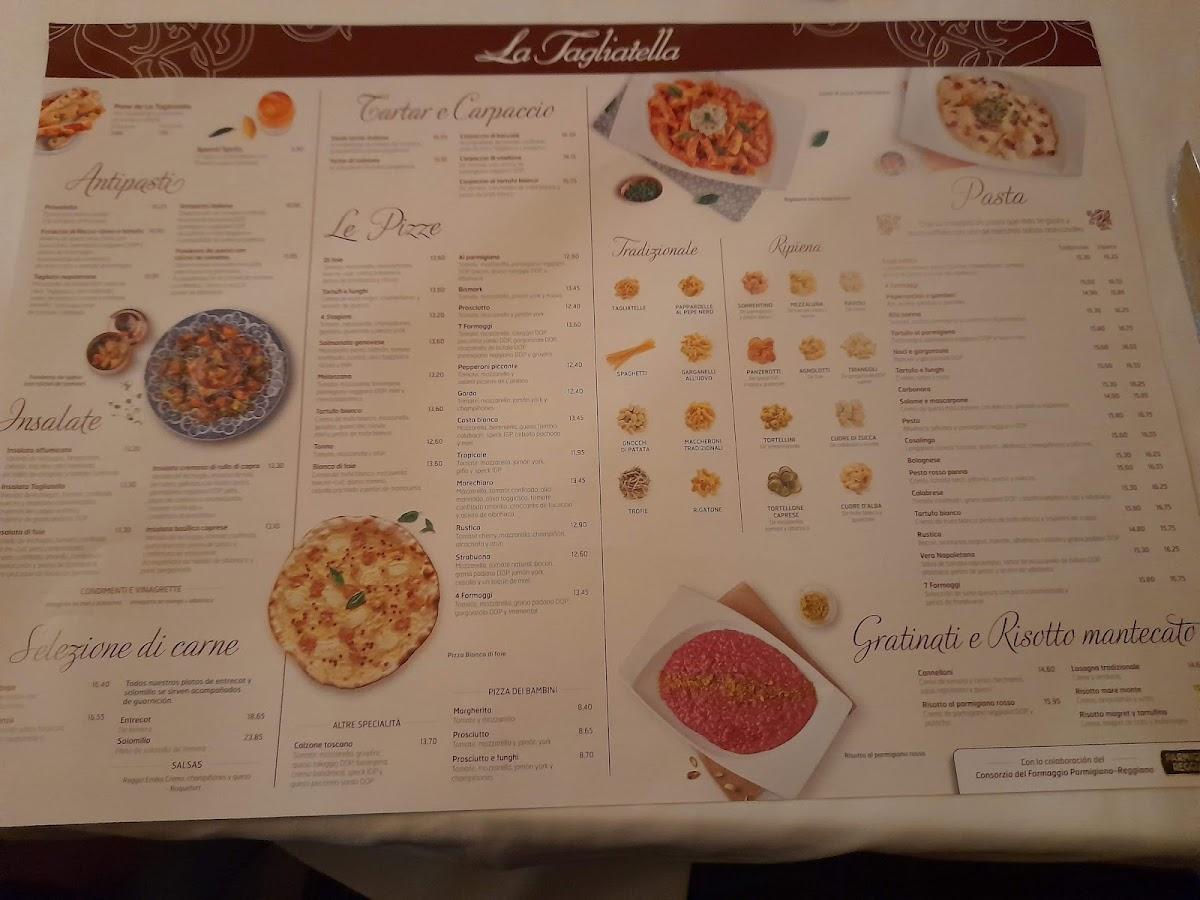 Carta de Restaurante La Tagliatella Salamanca, Salamanca, Calle Compañía
