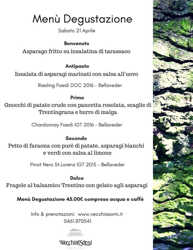 Menu at Vecchia Sorni restaurant, Lavis, Piazza Dell' Assunta