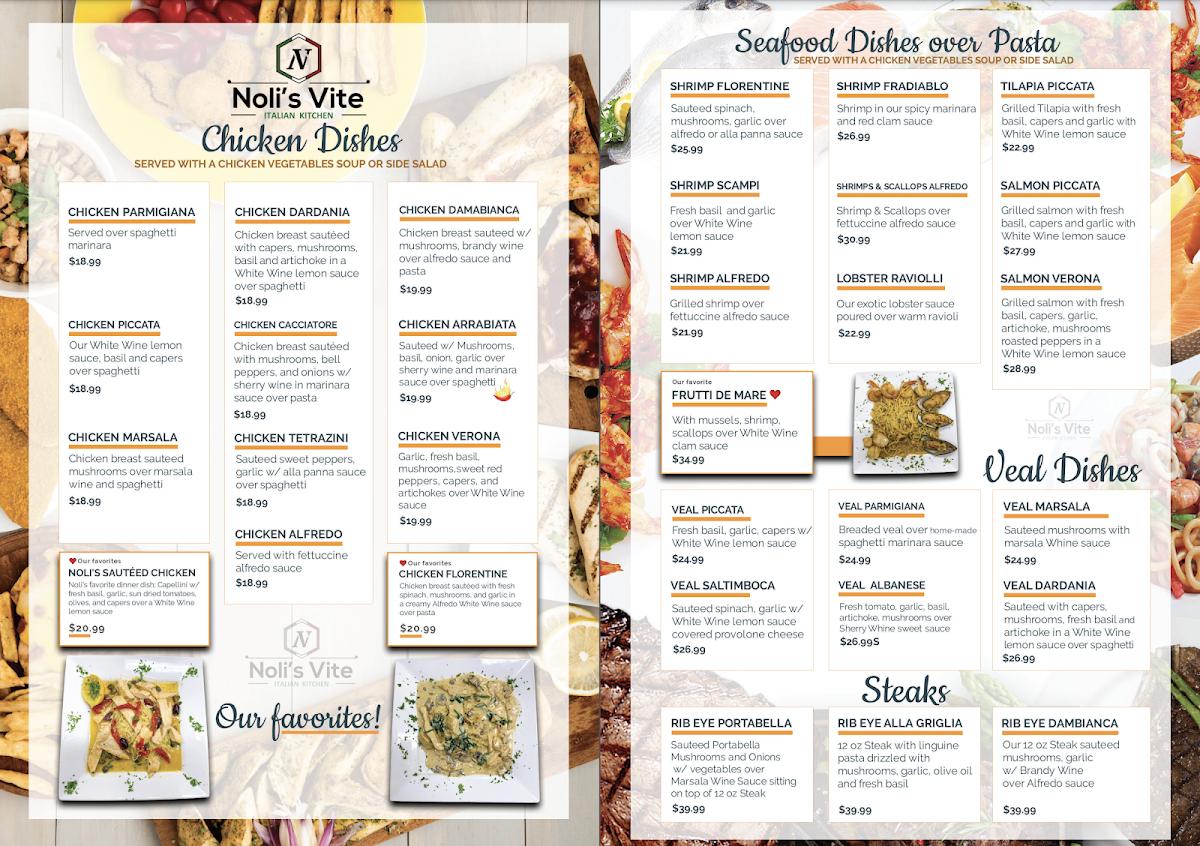 Menu at Noli's Vite Cibolo restaurant, Cibolo