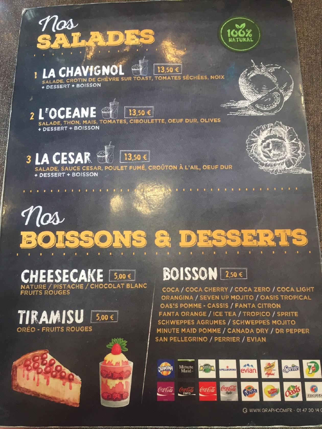 Menu at 85 Burger restaurant, Courbevoie