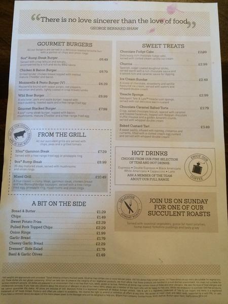Menu at Bears Paw pub & bar, Frodsham