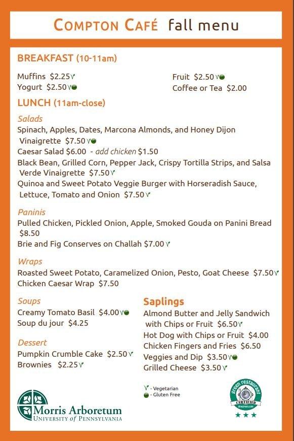 Menu at Compton Café (Seasonal) cafe, Philadelphia