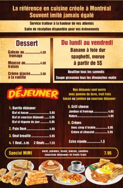 Menu at Restaurant La Référence, Montréal