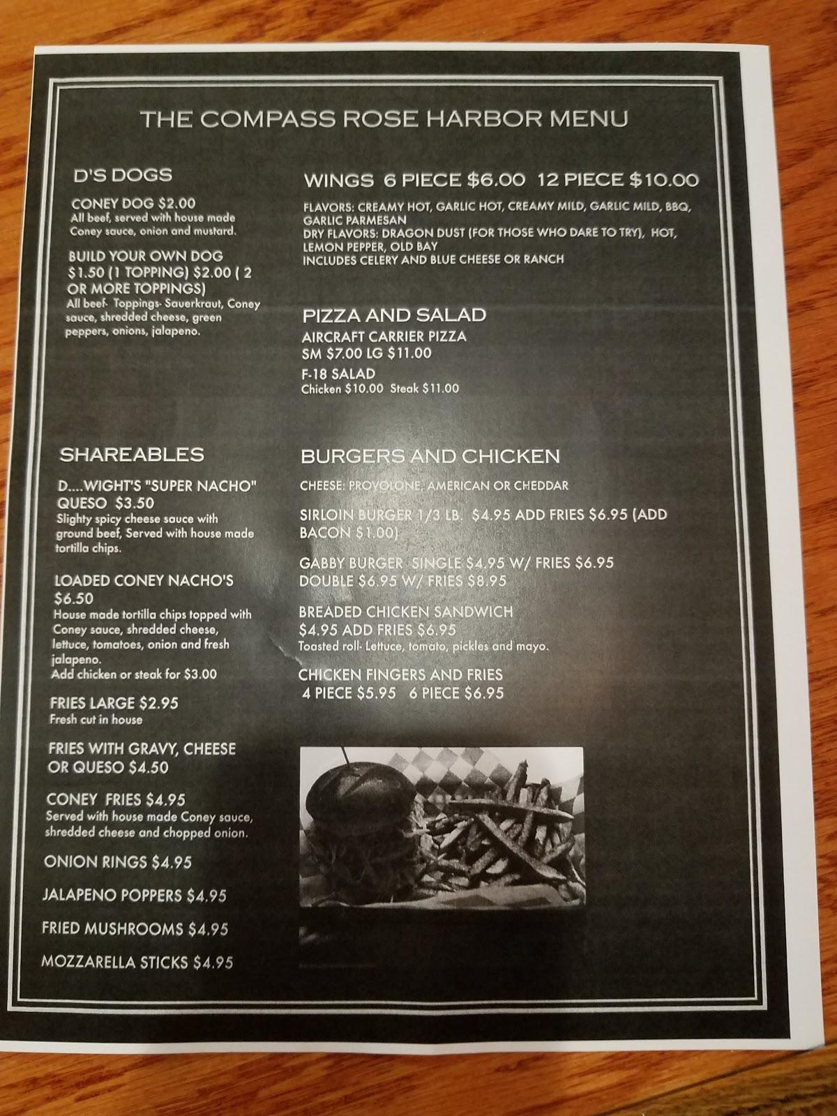 Menu at The Compass Rose Harbor Bar, Frackville