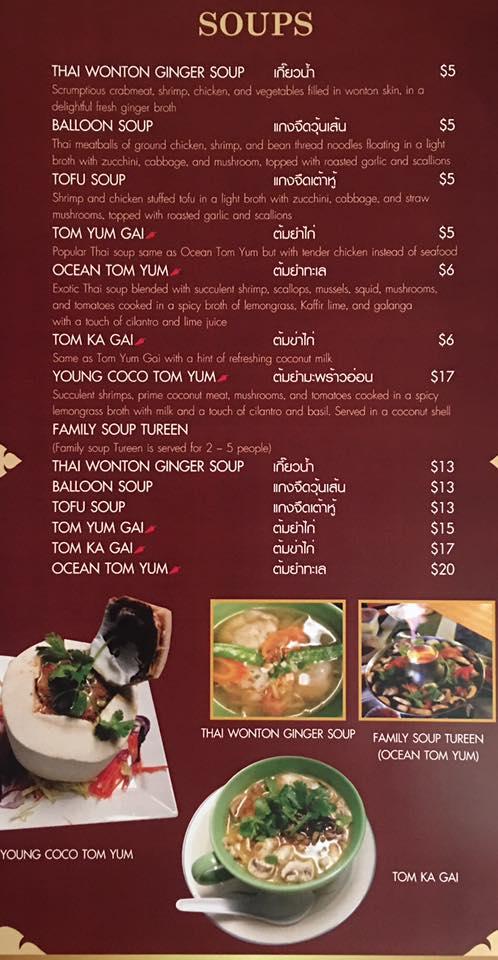 Menu at Ta-Khrai Thai Cafe, Morgantown