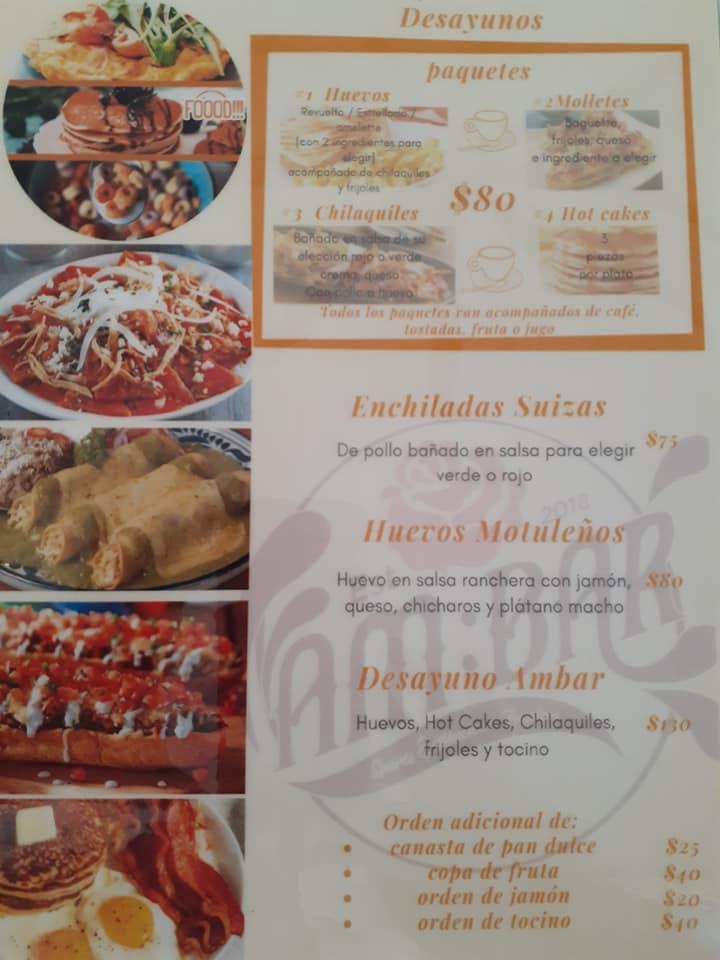 Menu at Ambar Restaurant, San Miguel de Cozumel