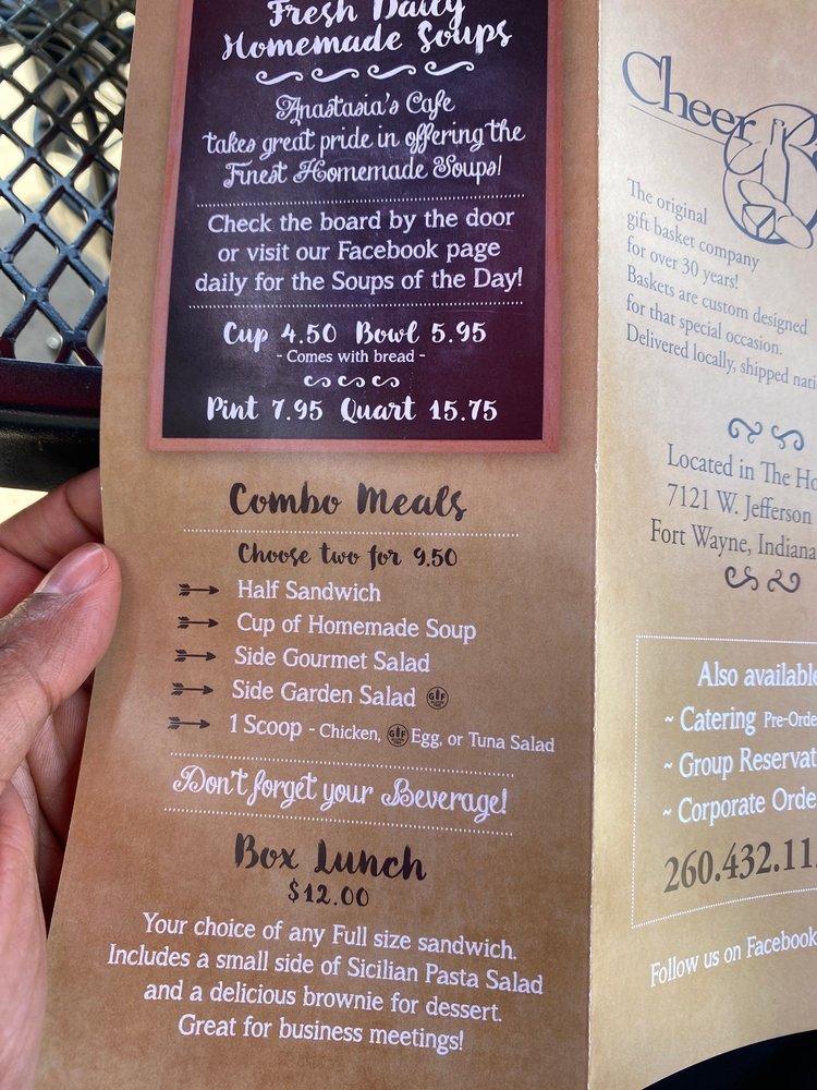 Menu at Anastasia's Café cafe, Fort Wayne, W Jefferson Blvd