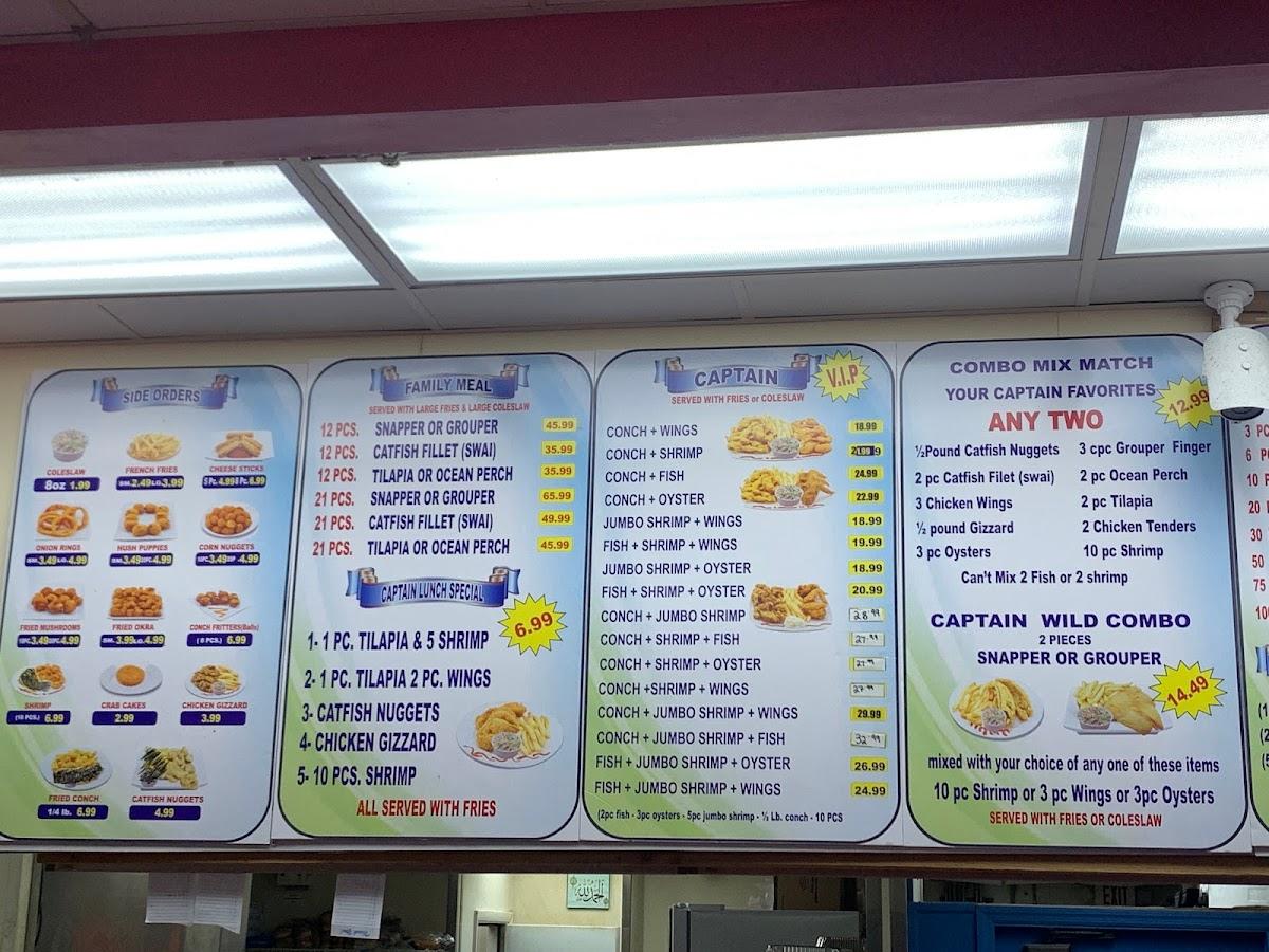 Menu at Captain Fish & Chicken restaurant, Miami Gardens