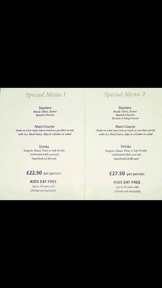 Menu at Cheers Restaurant, Bury Saint Edmunds