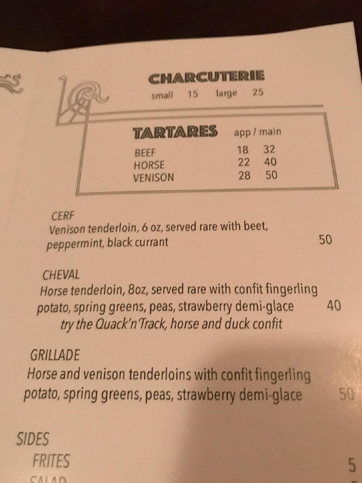 Menu at La Palette pub & bar, Toronto