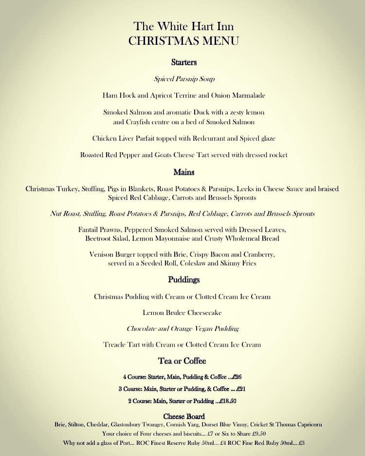 Menu at The White Hart Inn pub & bar, Crewkerne, 4 East St