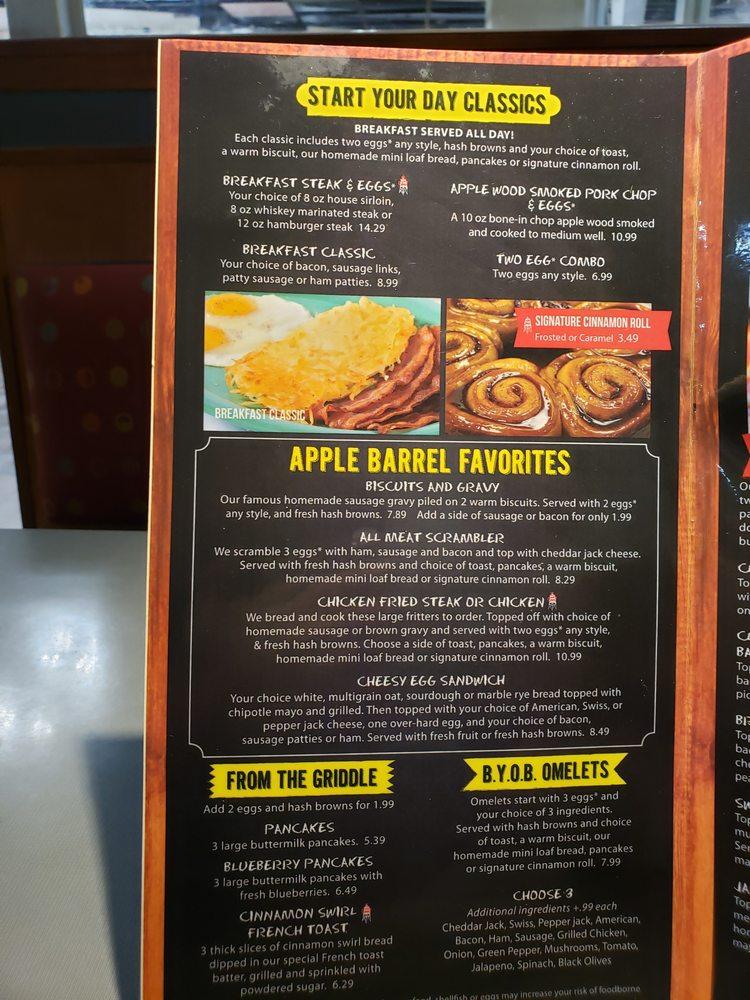 Menu at Apple Barrel Restaurant, Council Bluffs, S 24th St