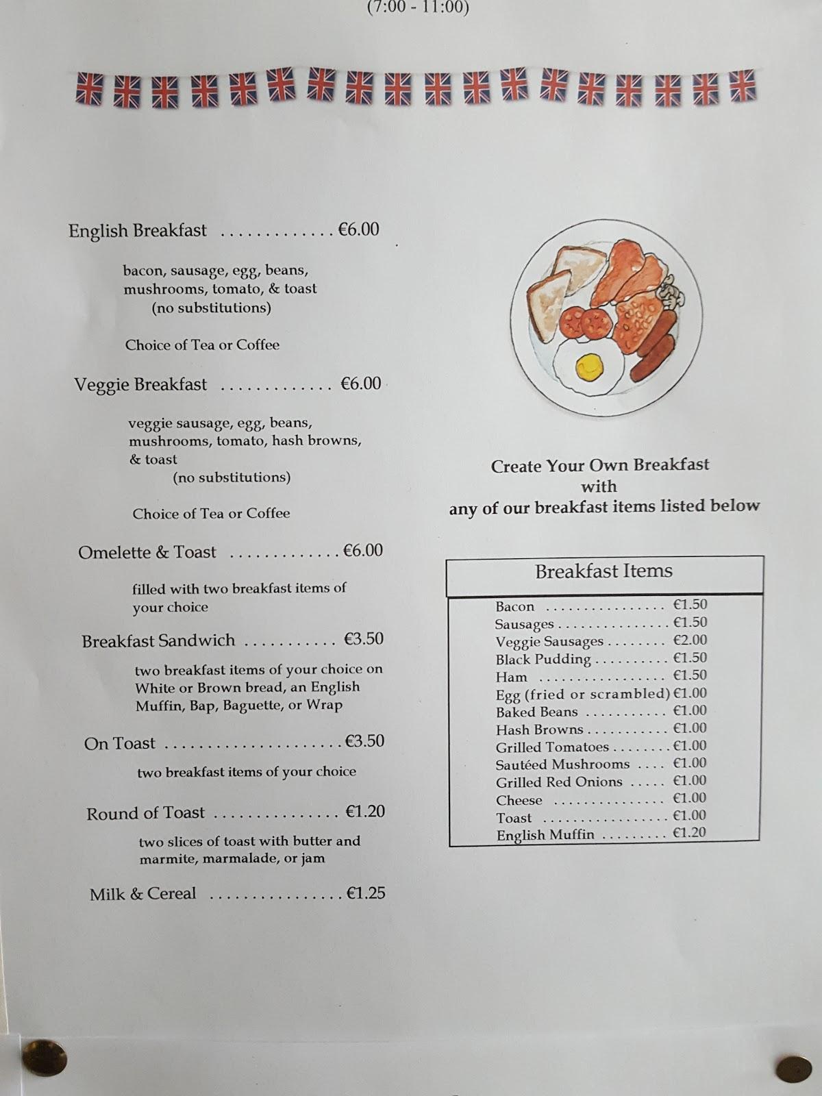 Menu at Brit Cafe, Ramstein-Miesenbach