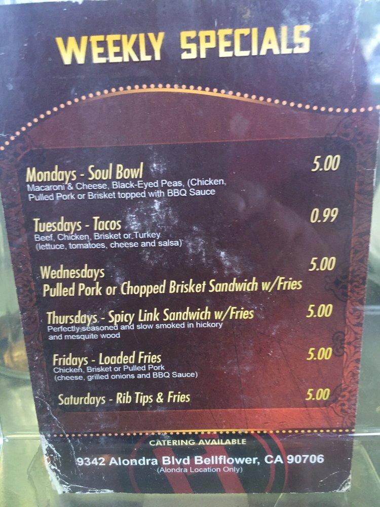 Menu at Hambones BBQ & PO Boys, Bellflower, Alondra Blvd