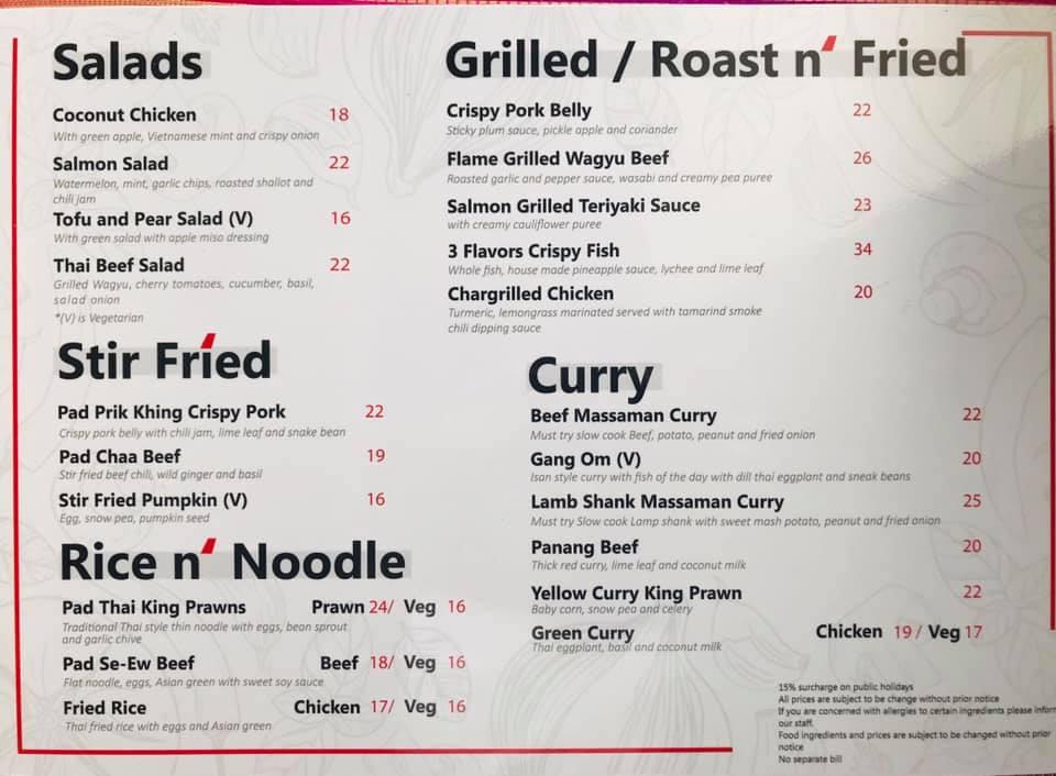 Menu at Osha Kitchen & Bar, Hope Island