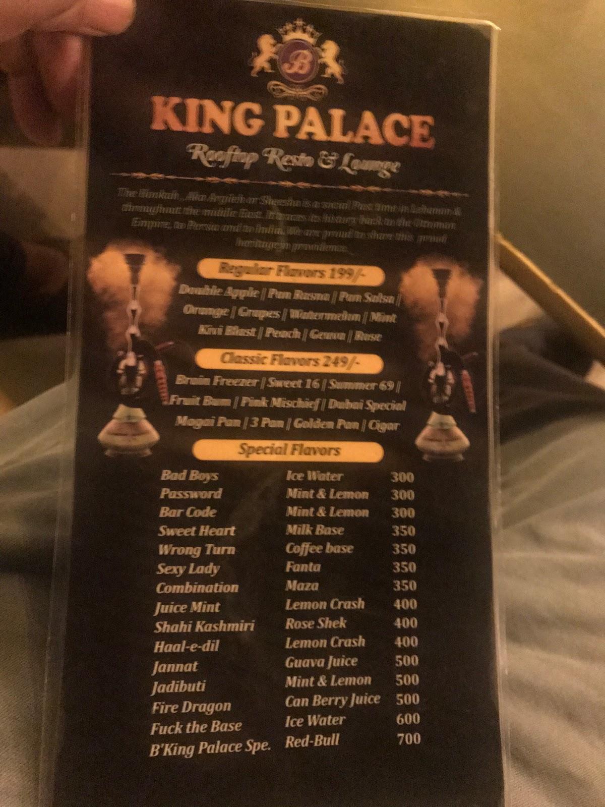 Menu at B King Palace, Pune