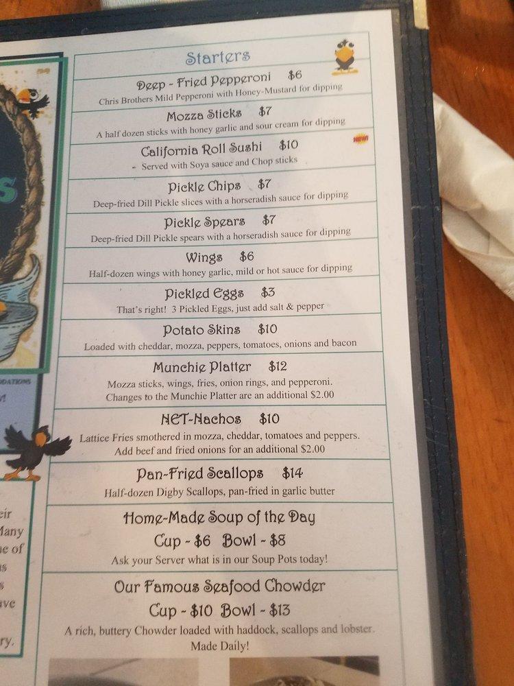 Menu at Dockside Restaurant And Bar, Digby