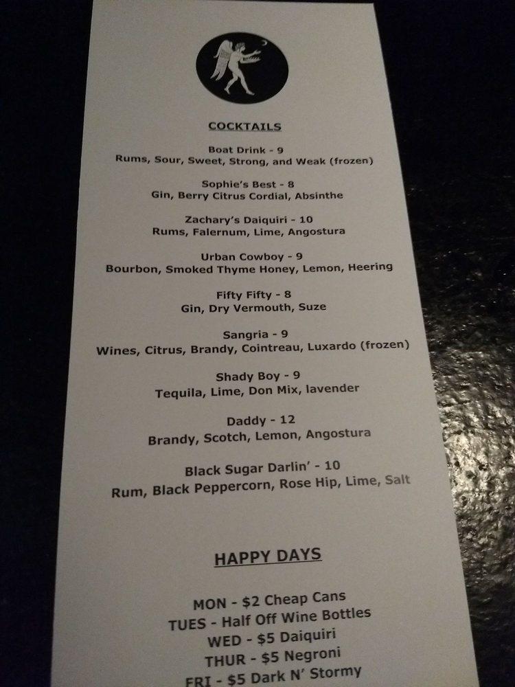 Menu at Ona pub & bar, Lexington