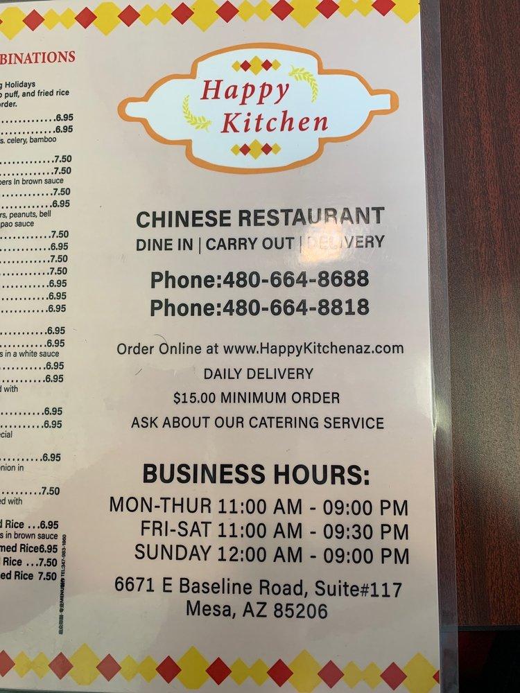 Menu at Happy Kitchen Chinese Cuisine restaurant, Mesa