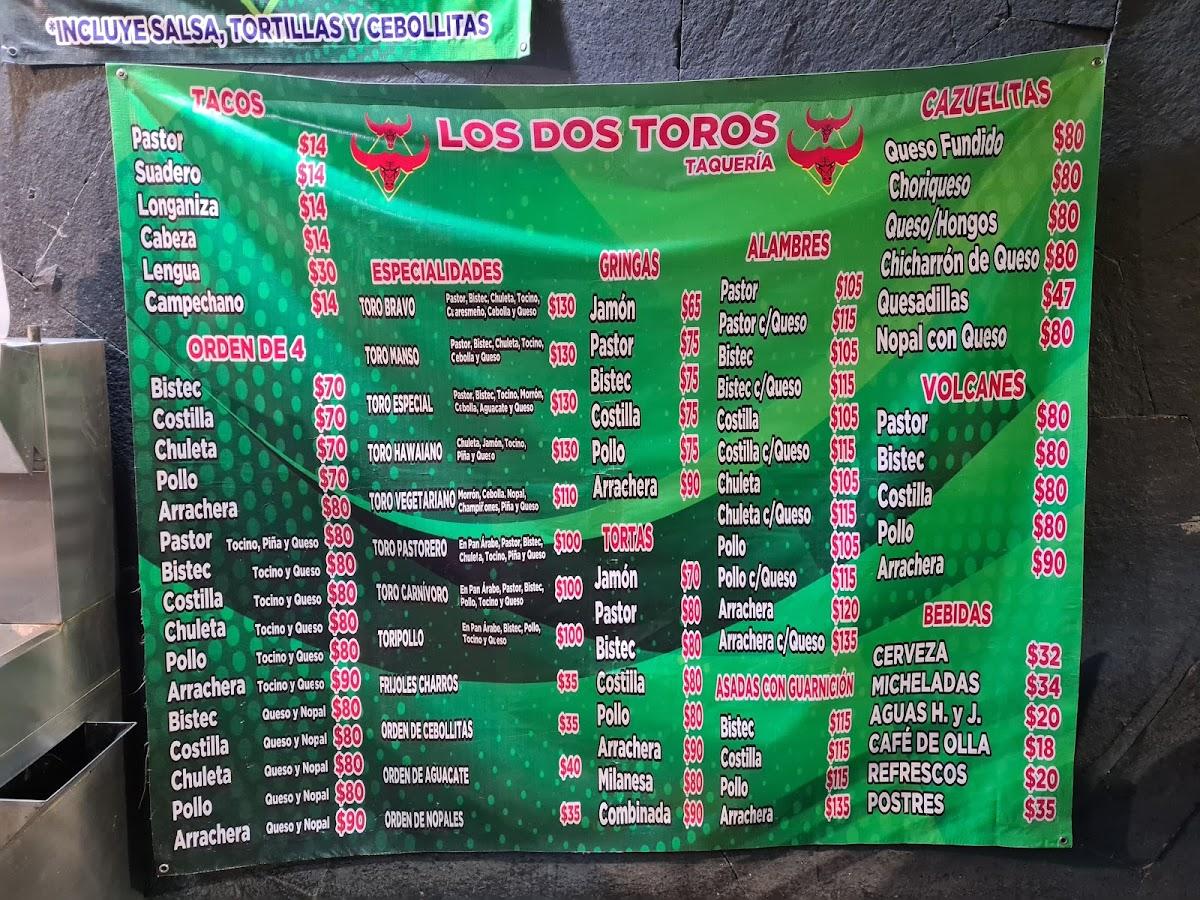 Carta del restaurante Los Dos Toros, Ciudad del México, Calz. del ...
