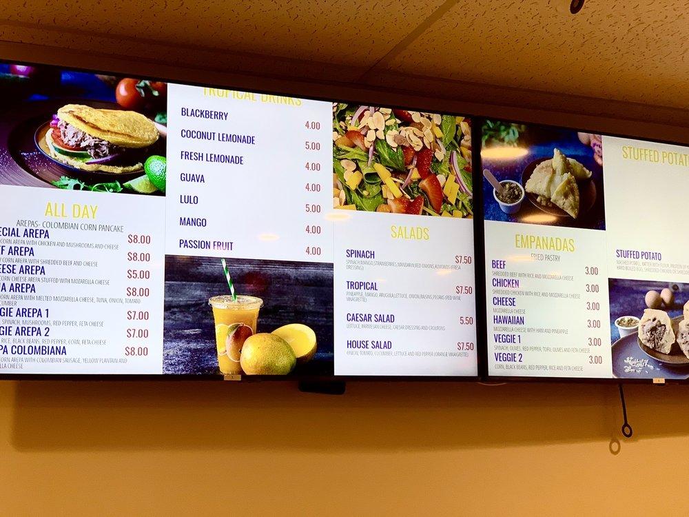 Menu at Maize & Wheat colombian cafe, Brentwood