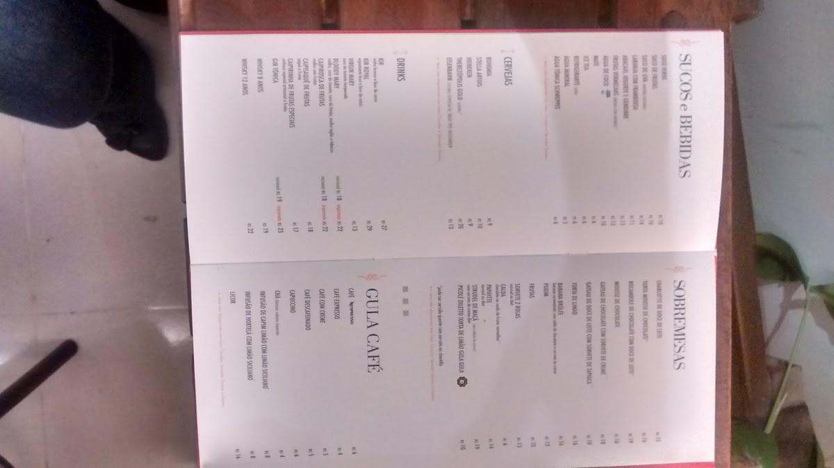 Menu em Gula Gula Rio Design Leblon restaurante, Rio de Janeiro, Av ...