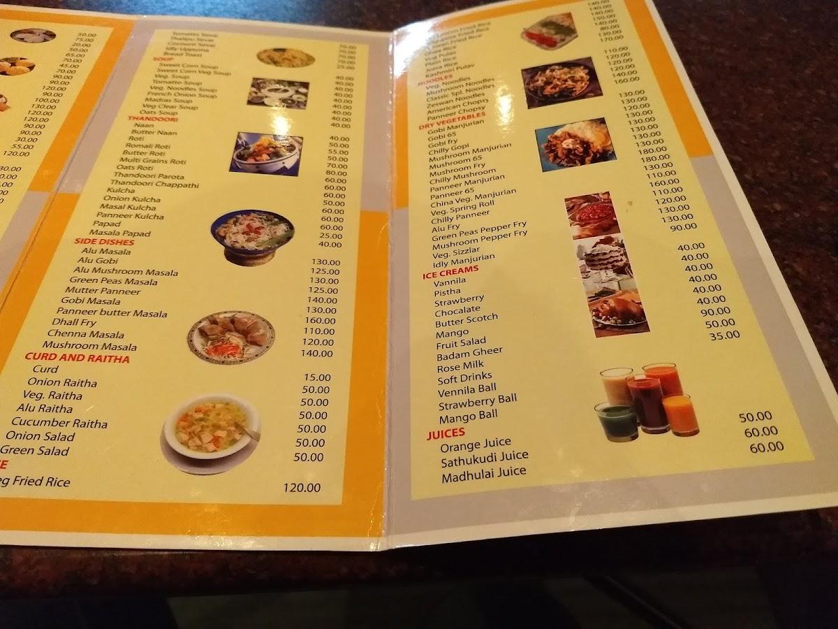 Menu at Sri Saravana Bhavan - High Class Veg, Salem, M4CQ+F93