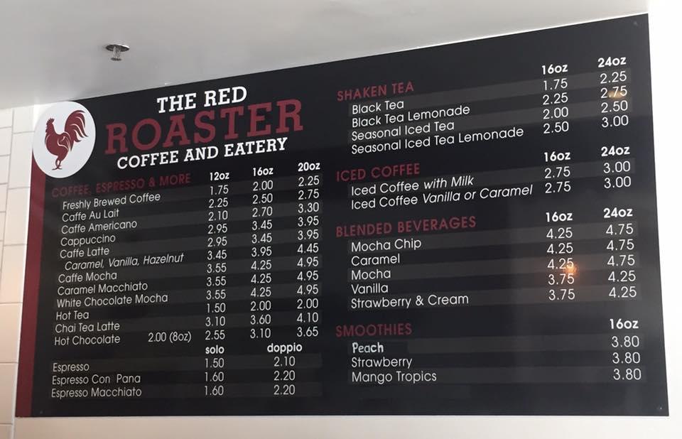 Menu at The Red Roaster Coffee & Eatery cafe, Madison