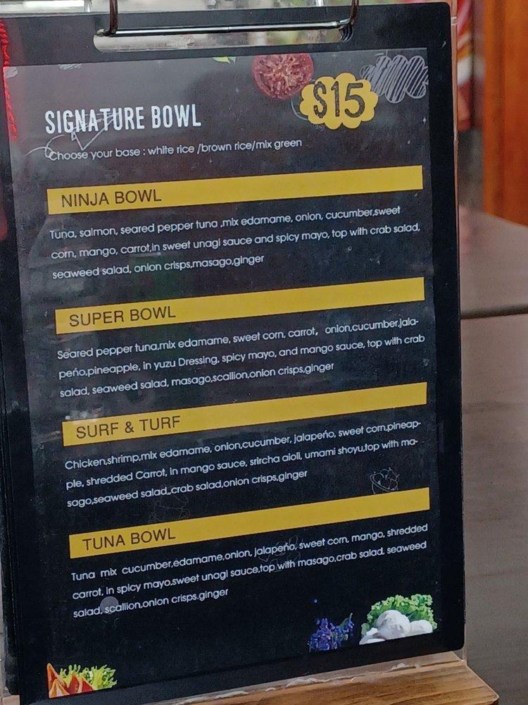 Carta del restaurante Ninja Ramen & poke Bowl, Babylon
