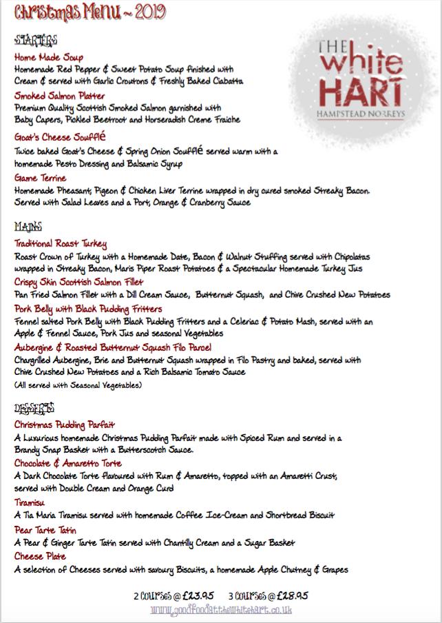 Menu at The White Hart pub & bar, Hermitage