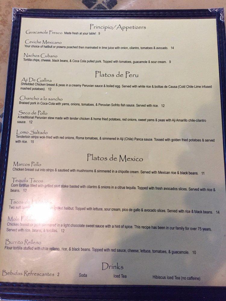 Menu at Hola Restaurant, Bend