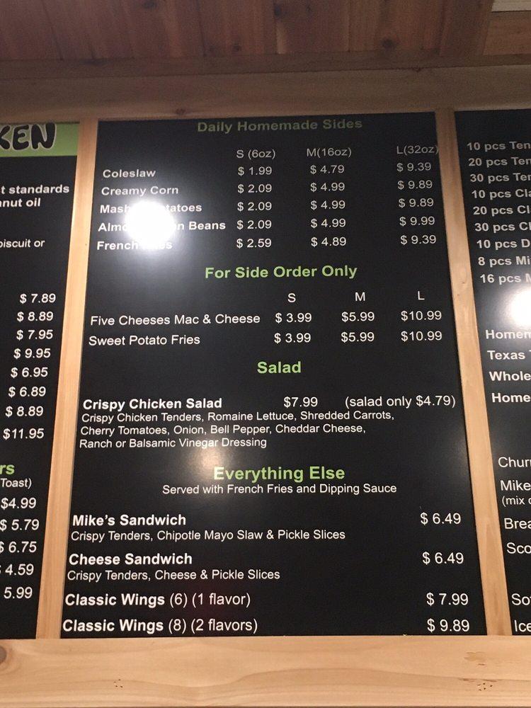 Menu at Mike's Chicken restaurant, Dallas, Maple Ave #2403